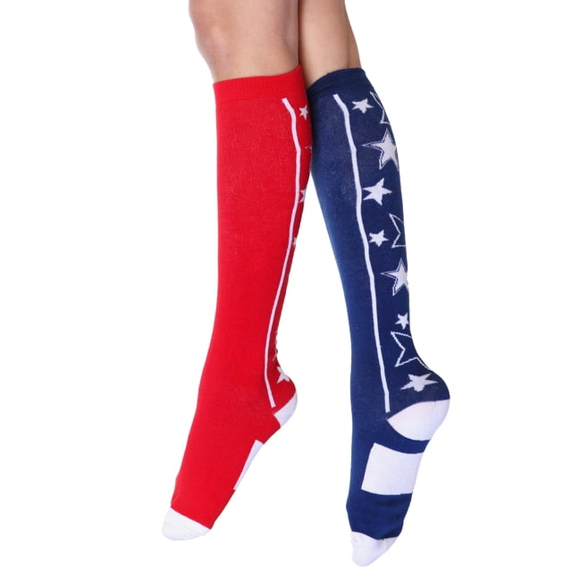 Angelina Patriotic USA Flag Knee-High Socks (3-Pairs) - Walmart.com