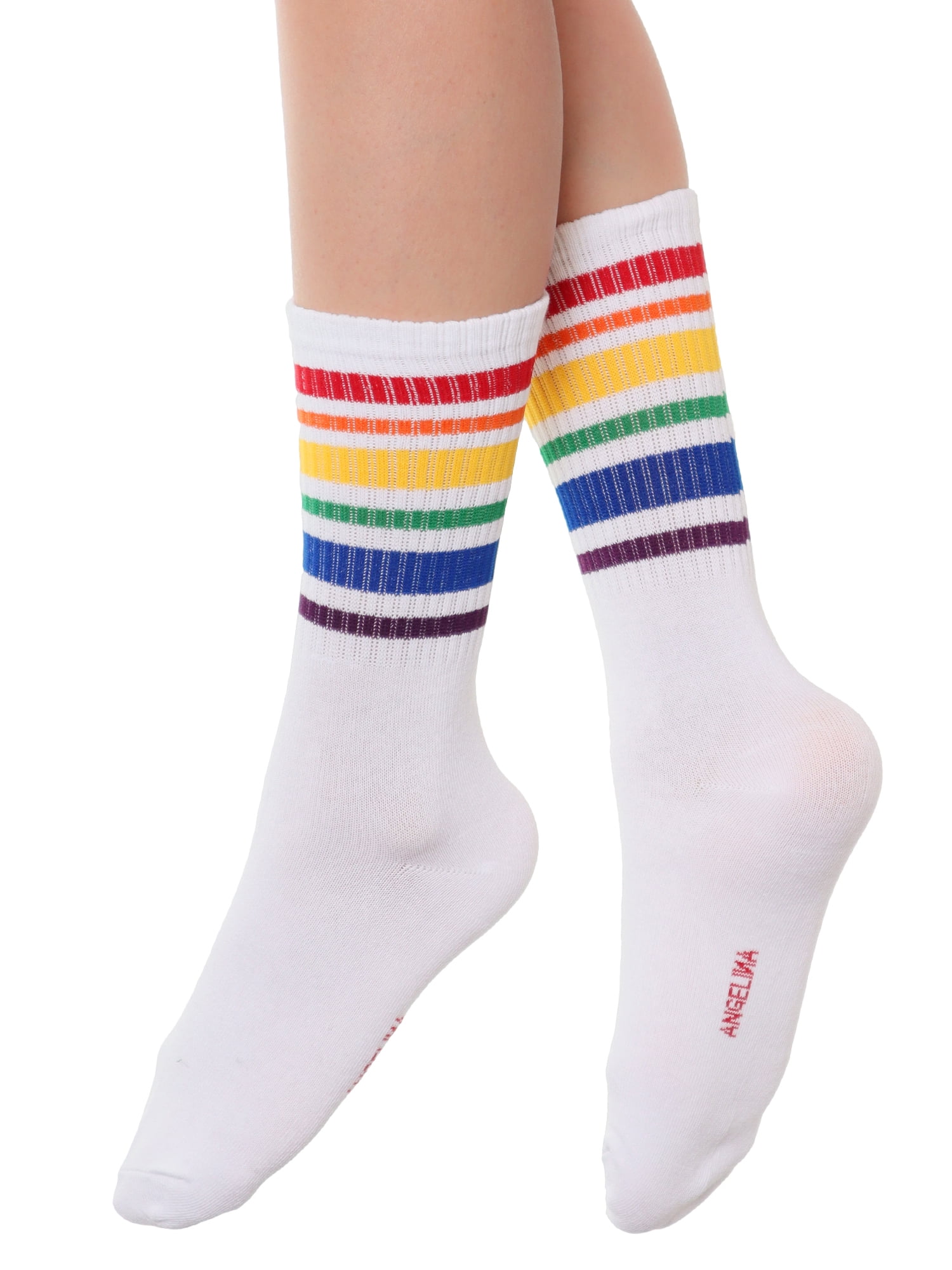 Angelina Rainbow Crew Socks (6-Pairs) - Walmart.com