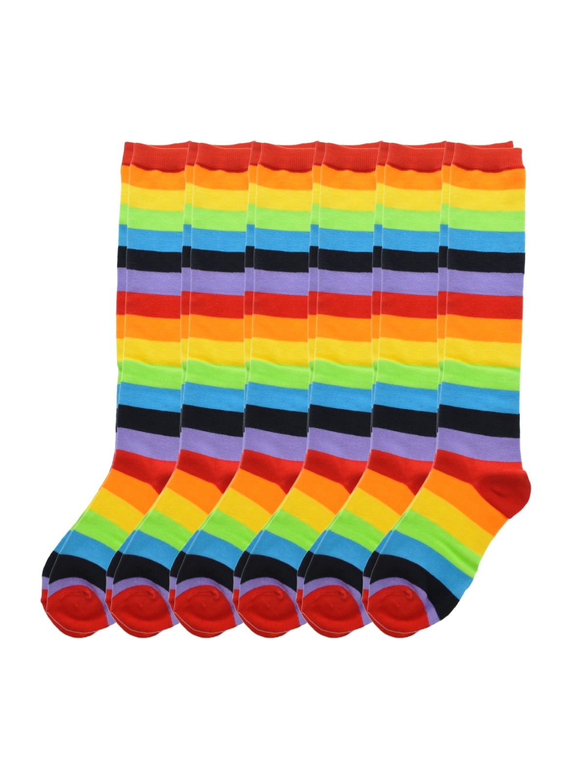 Angelina Ultra Soft Rainbow Striped Knee-High Socks for Parties ...