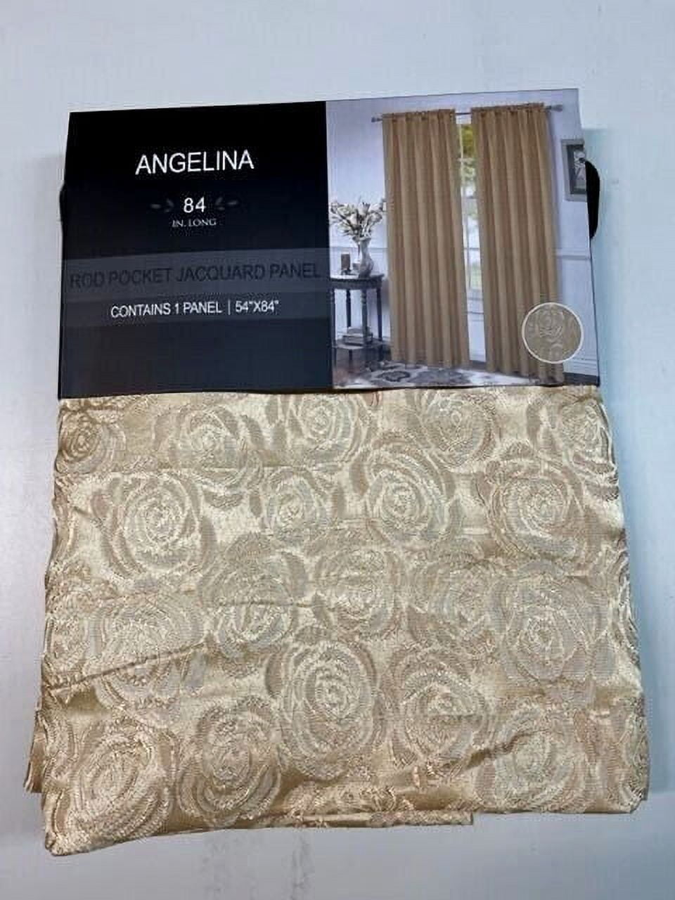 Angelina Rose Jacquard Rod Pocket Panel for Living Room, Beige, 52x84 ...