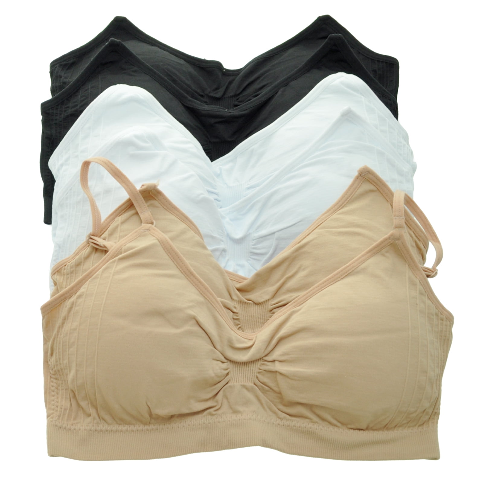 Angelina Seamless Wireless Bralette with Removable Pads (6 or 12 Pack ...
