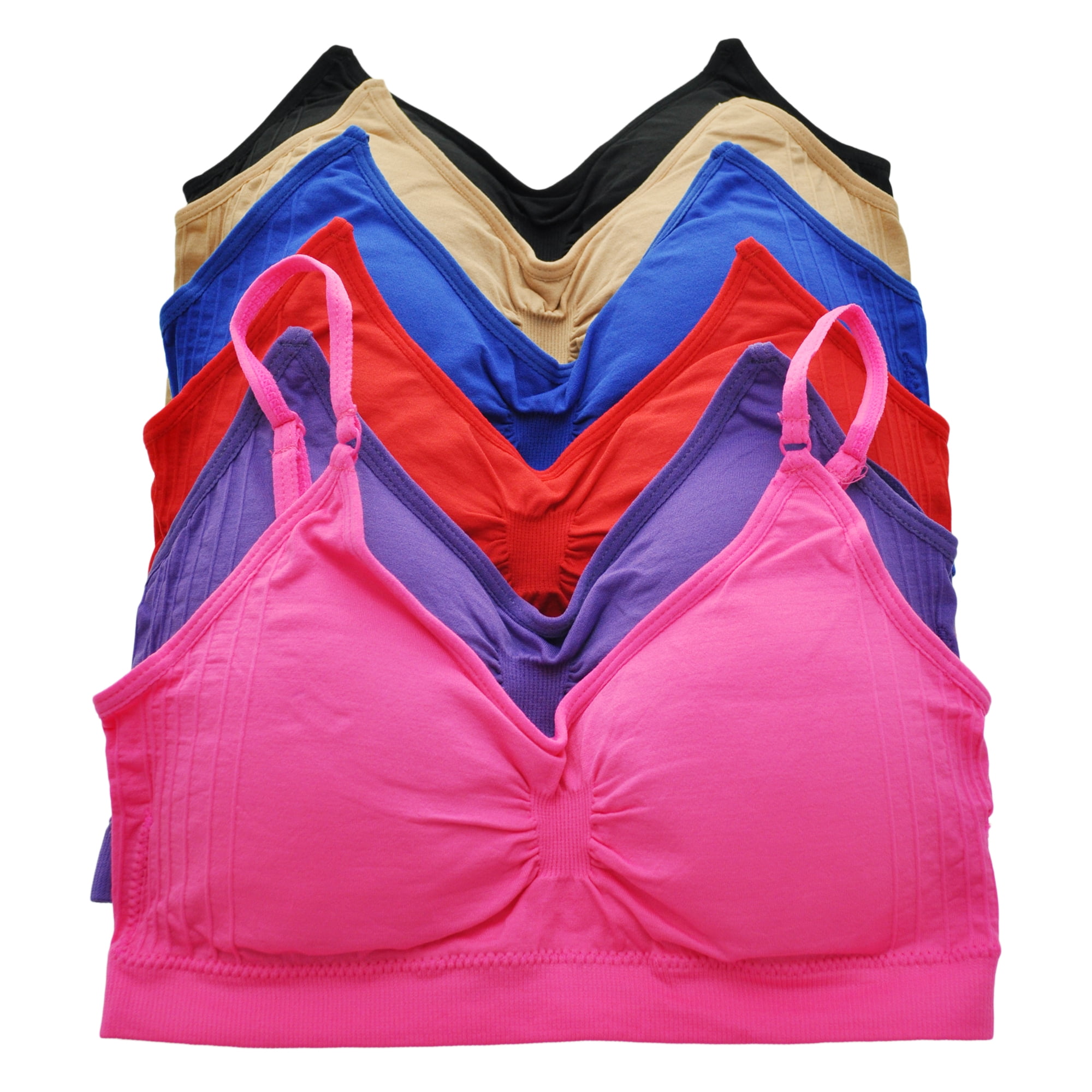 Angelina Seamless Wireless Bralette with Removable Pads (6 or 12 Pack ...