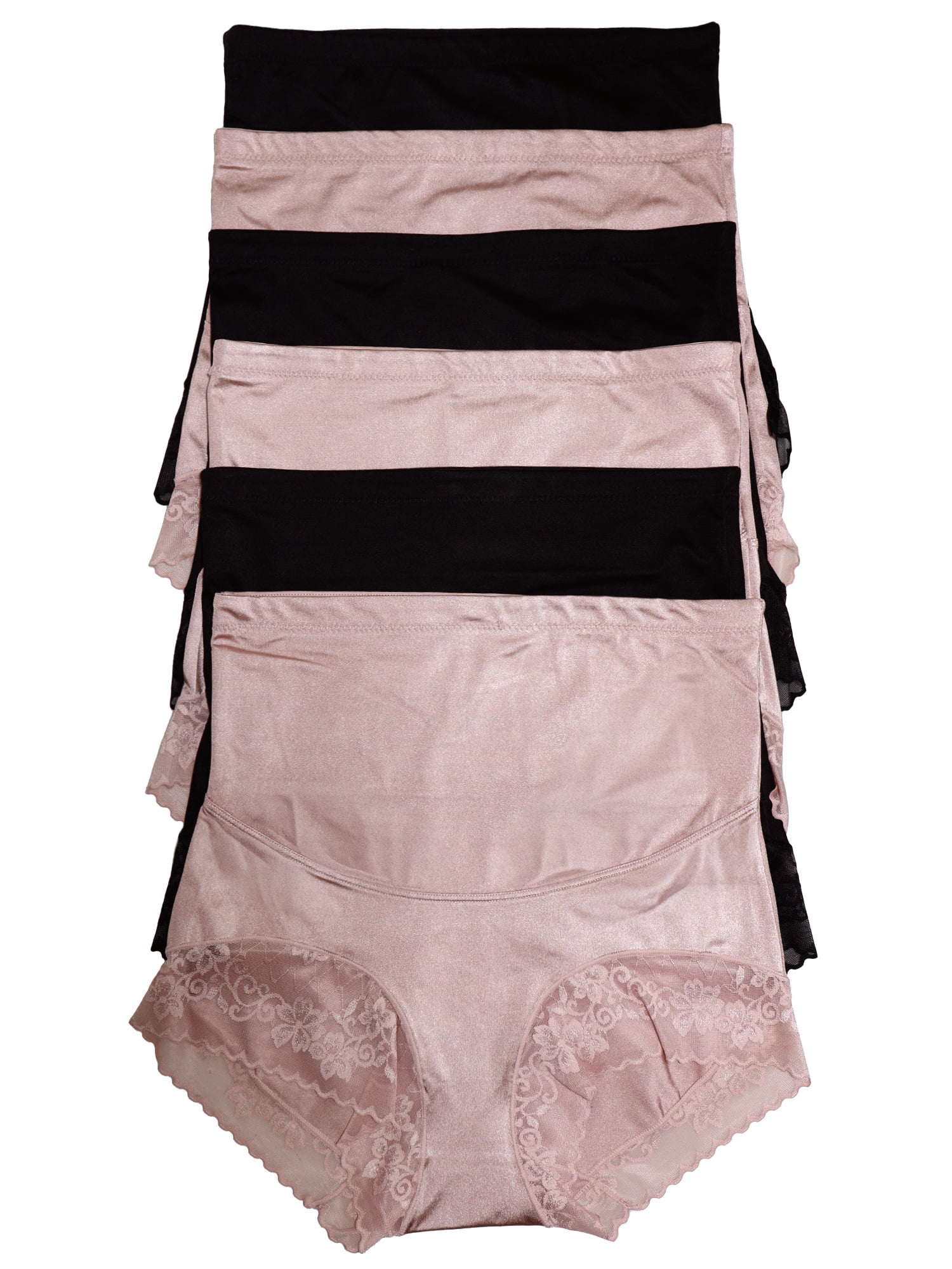 Angelina High-Waist Tummy Control Girdles w/Lace Accent Detail (6-Pack ...