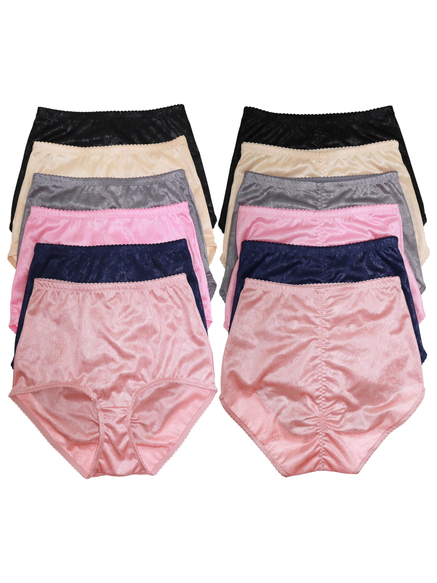 Angelina Women's High-Waisted Classic Briefs with Ruched Back (12-Pack ...