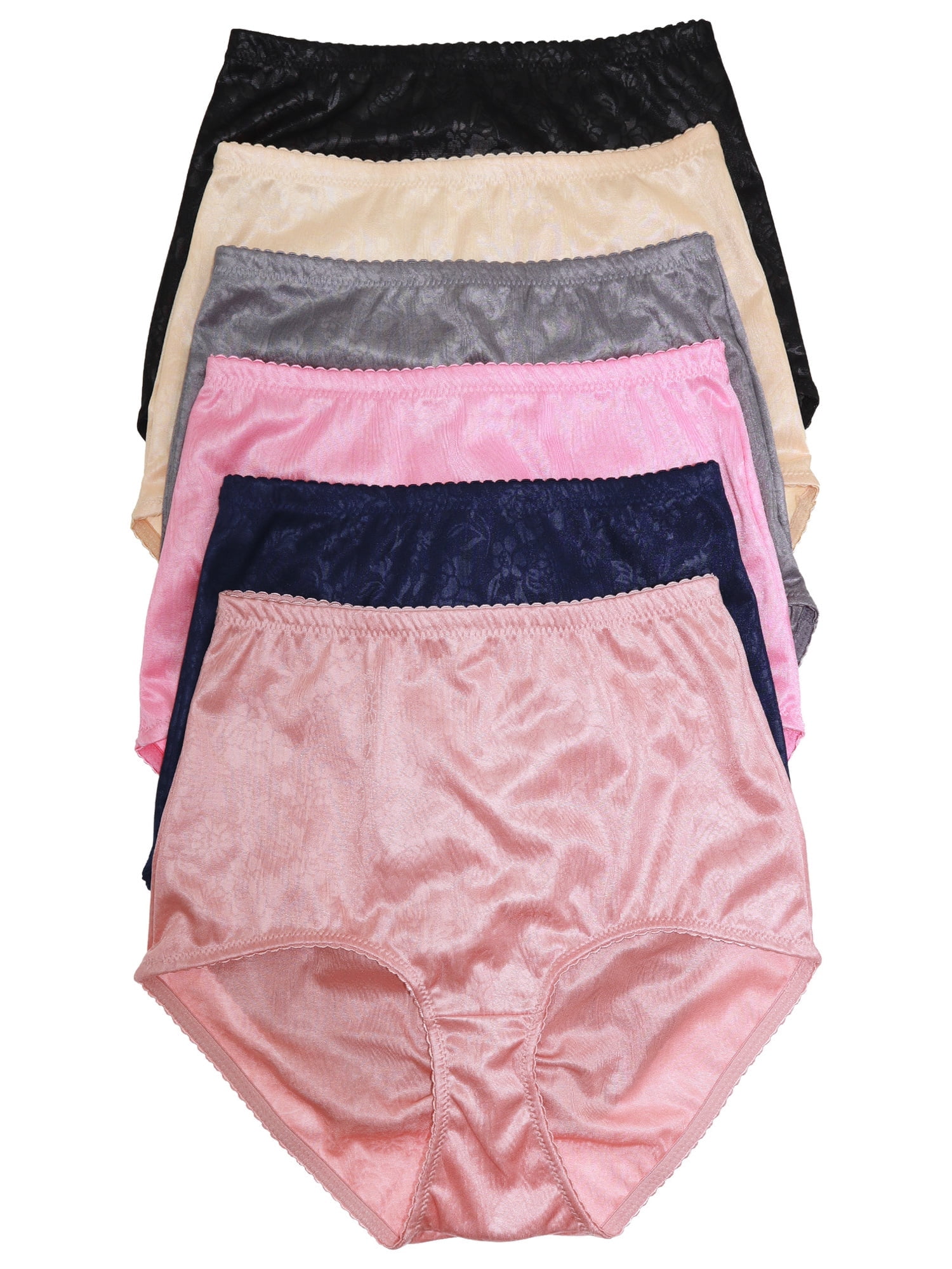 Angelina Women's High-Waisted Classic Briefs with Ruched Back (6-Pack ...