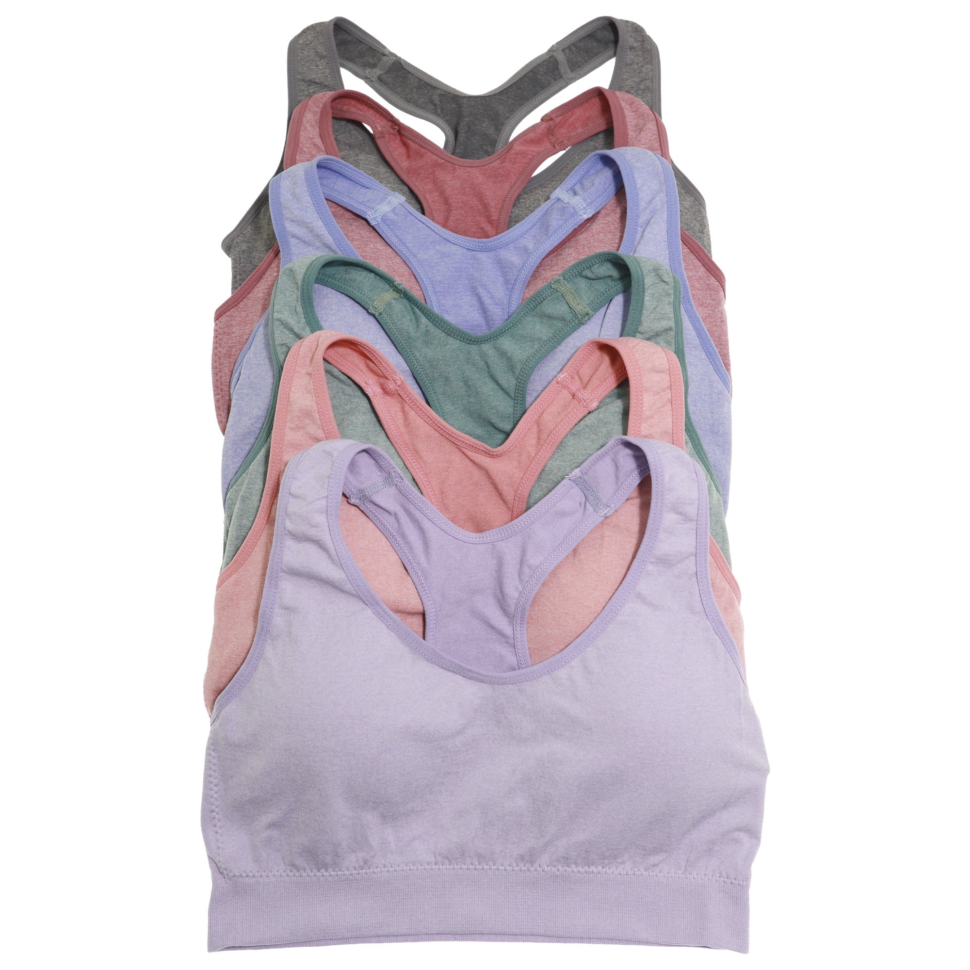 Angelina Women's Seamless Wire-free Bralette with Keyhole Design (6 ...