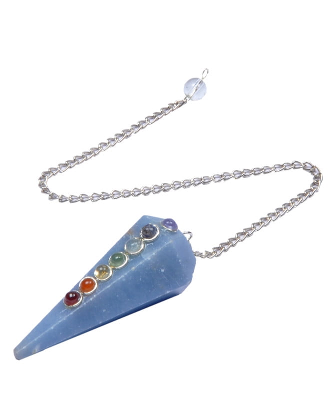 Angelite-7 Chakra-Healing Crystal Reiki Dowsing Pendulum for Reiki ...