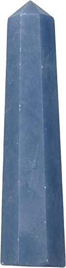 Angelite Crystal Tower Obelisk Point (3" to 4" INCH) - Walmart.com
