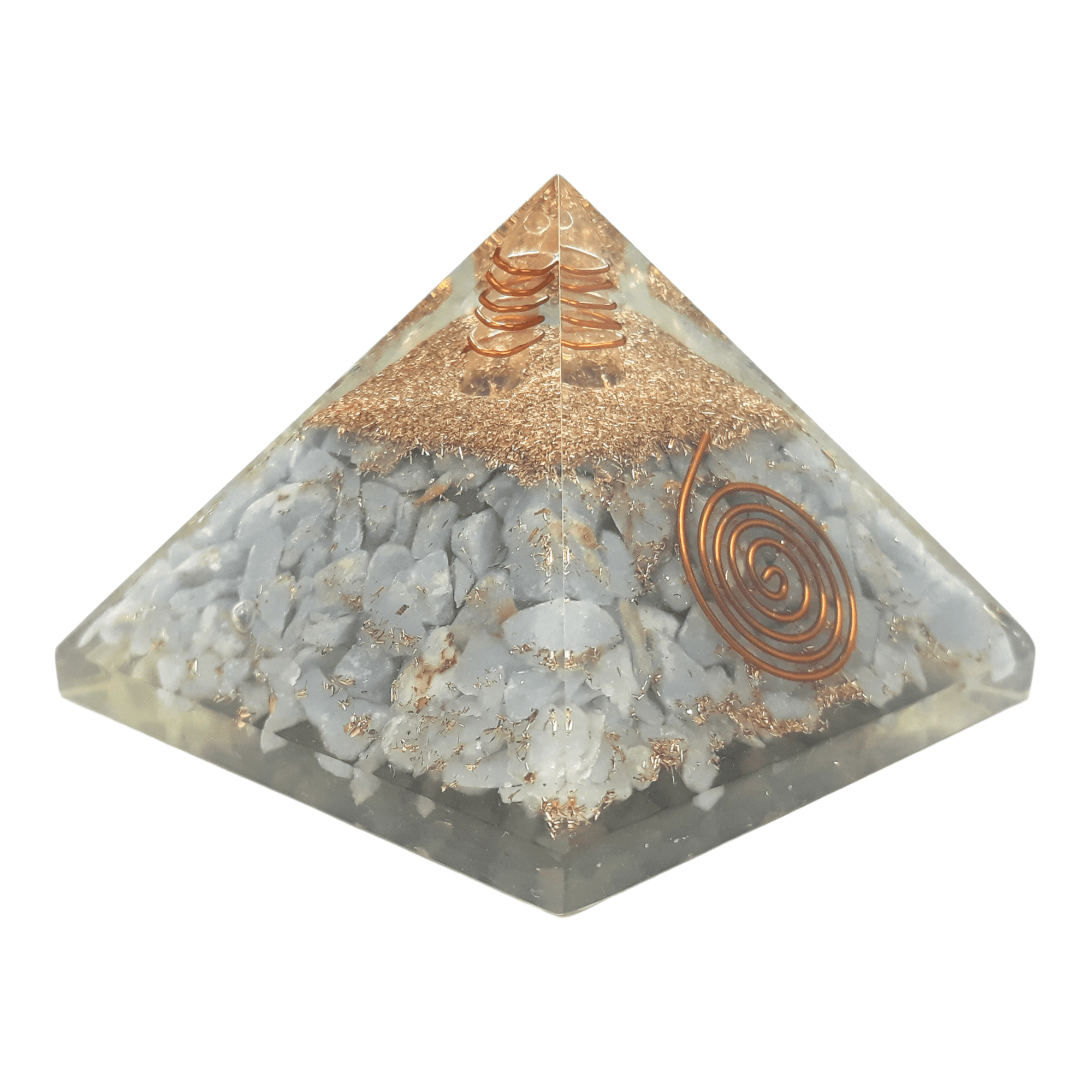 Angelite Orgone Pyramid Energy Generator | For Success, Protection ...