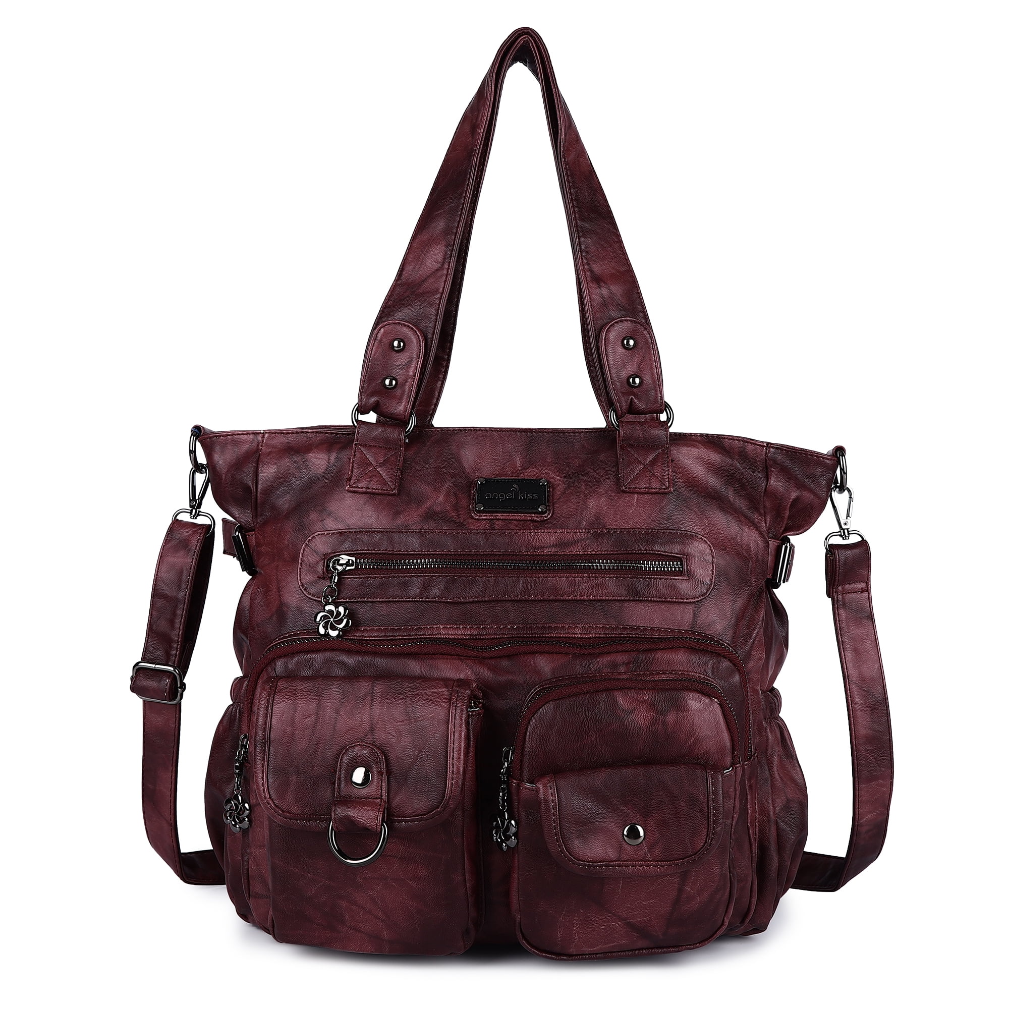 Angelkiss Purses Handbags for Women PU Tote Satchel Bags for Women ...