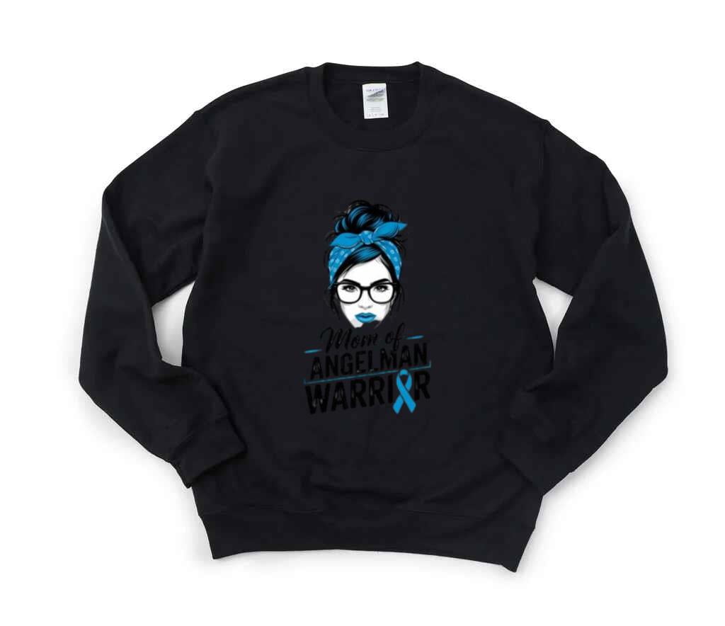Angelman Syndrome Mom T-Shirt , Hoodie , Sweatshirt Warrior Awareness Graphic in Blue, for men ...