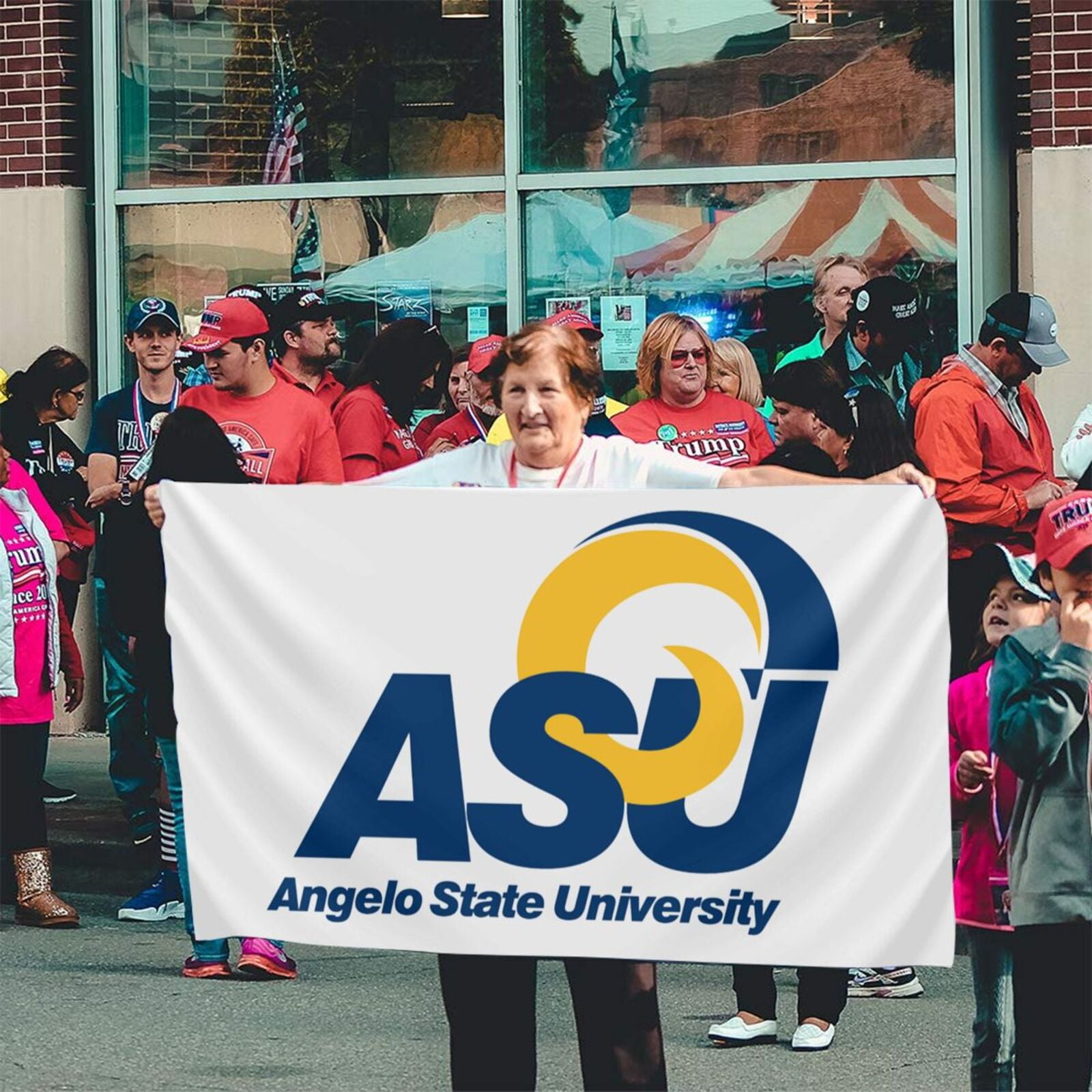 Angelo State University Logo Banner Breeze Flag Double sided Outdoor ...