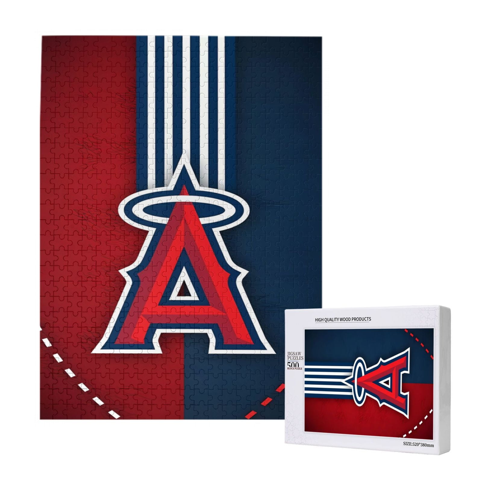 Angels Baseball Team Custom 500 Piece Adult Wooden Jigsaw Puzzle with ...