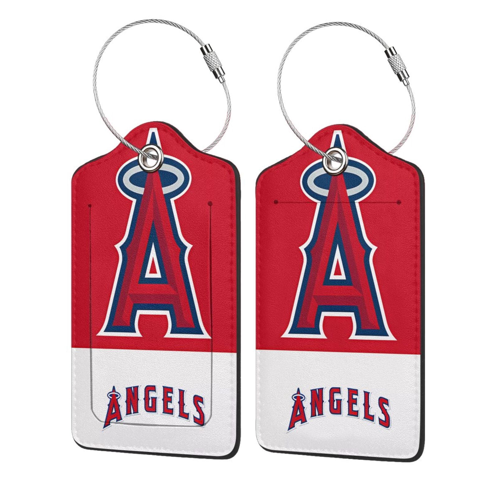 Angels Baseball Team Custom Leather Luggage Tags Durable Stainless ...