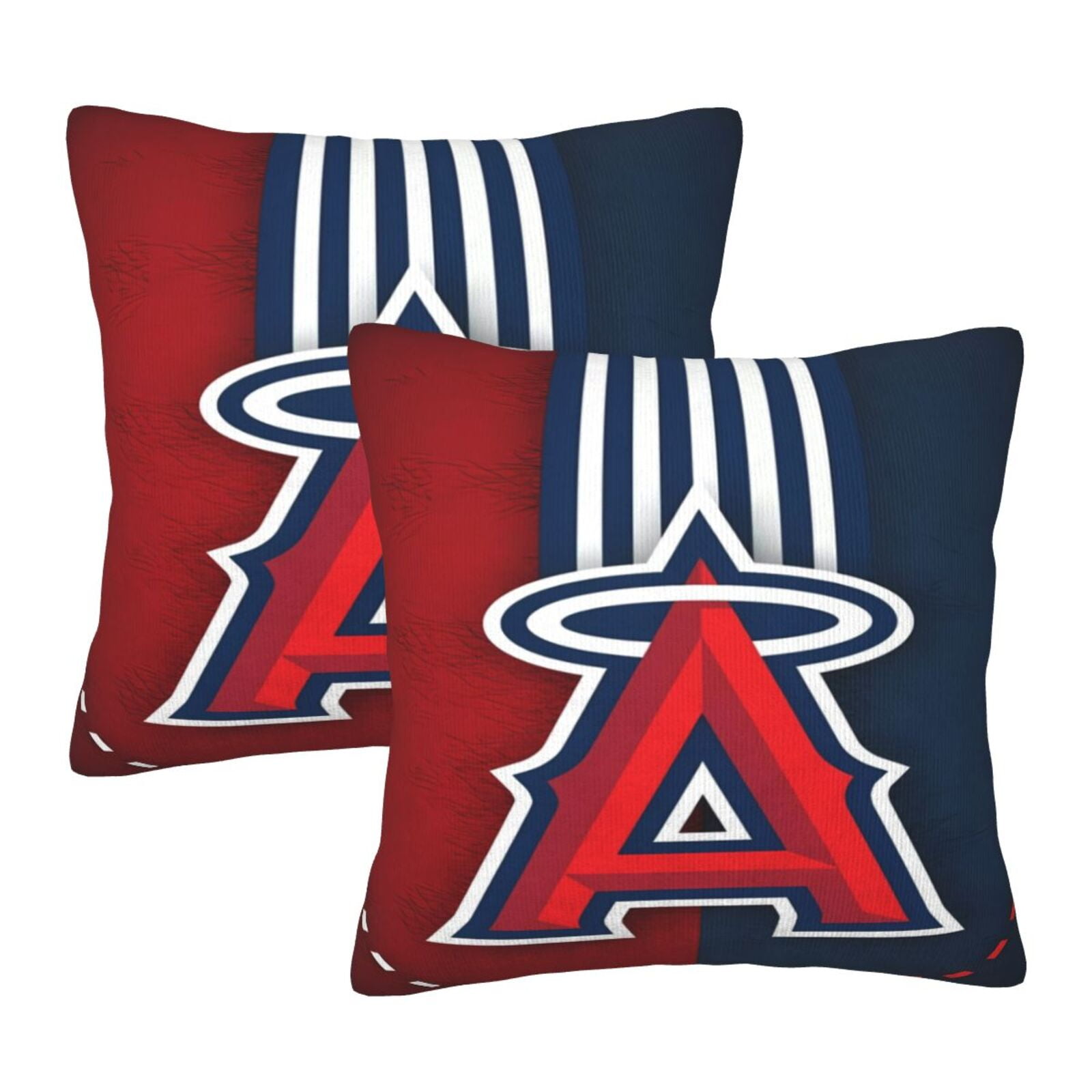 Angels Baseball Team Double Sided Plush Pillow Cover (2 Pack), Sofa Cushion Cover Decorative ...