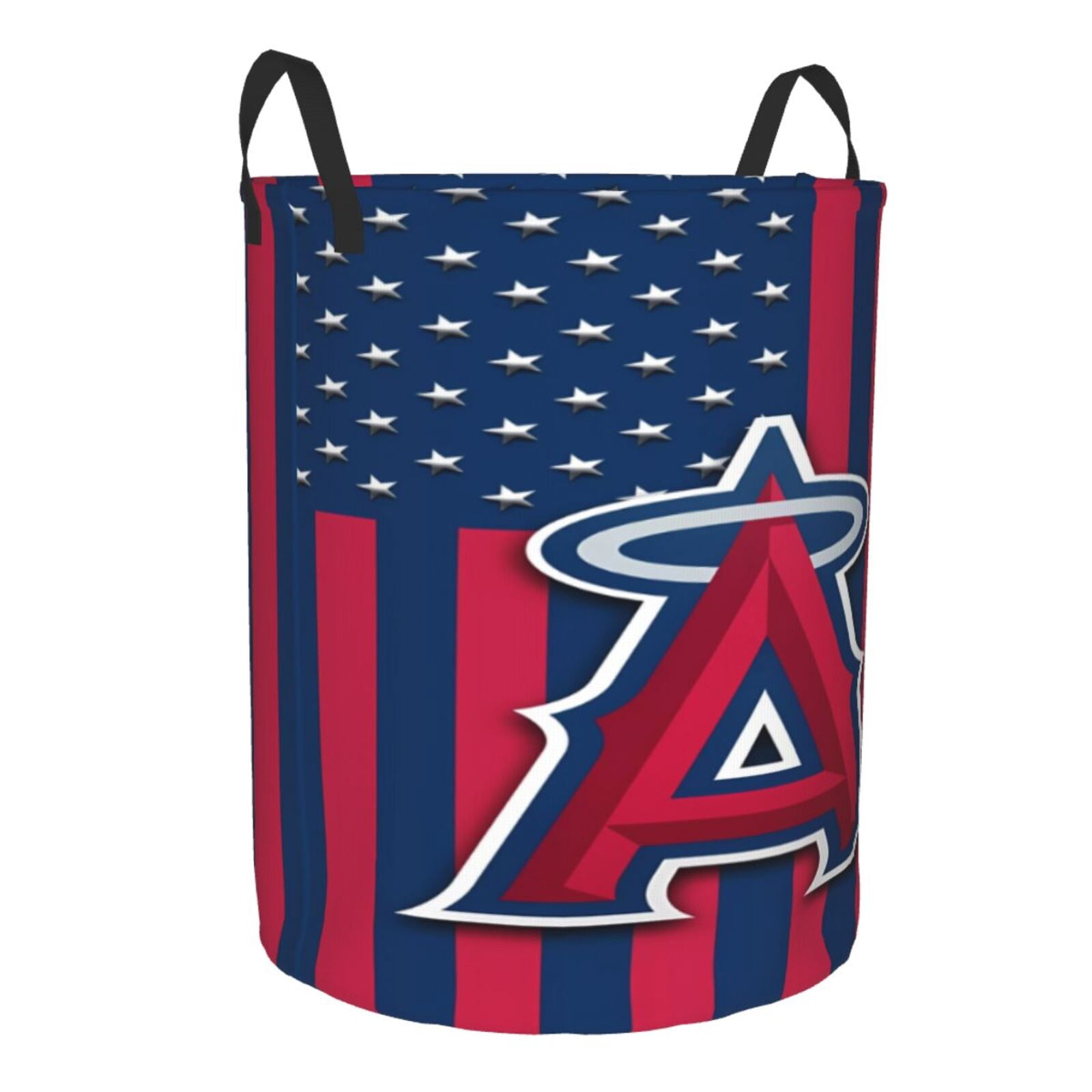 Angels Baseball Team Round Single Layer Laundry Basket, Cute Boys Girls ...