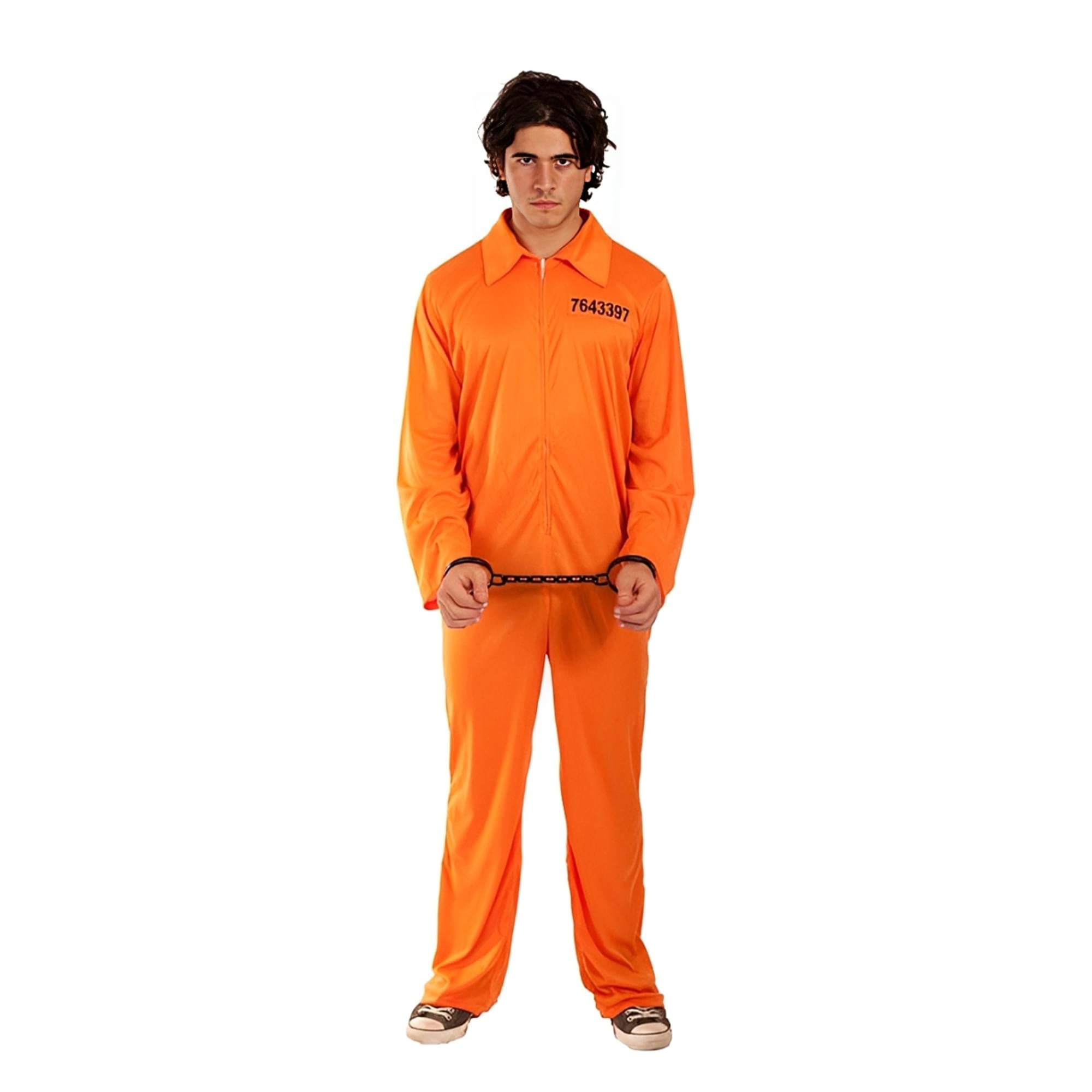 Angels Costumes Prisoner Orange Adult Costume | Small Male - Walmart.com