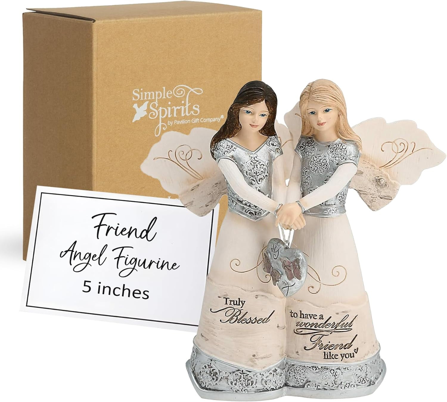 Angels Figurine - Double Angel Figure Display - "Truly Blessed to Have ...
