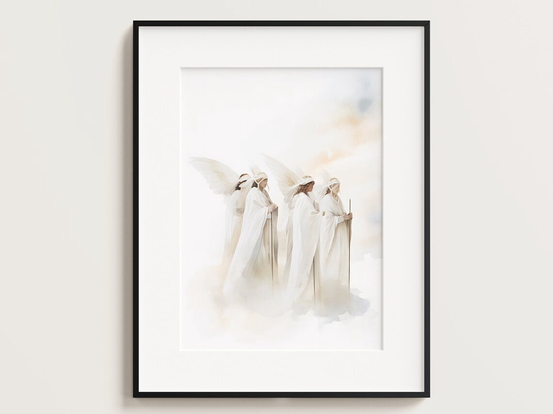 Angels In Heaven Wall Art Bible Christian Boho Jesus Angel Decor ...