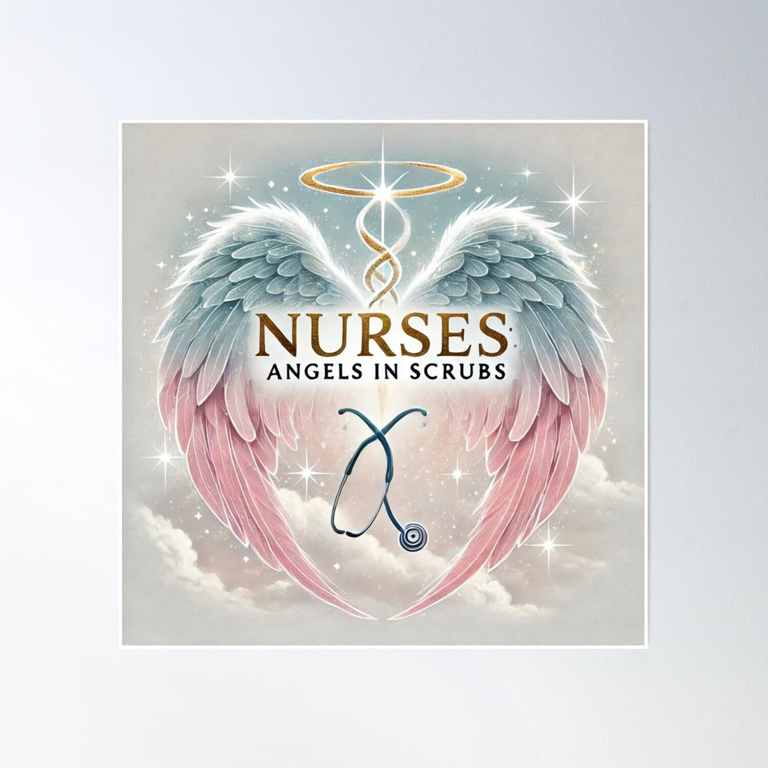 Angels In Scrubs Poster Wall Art, Modern Wall Decor, 30x30 UNFRAMED ...