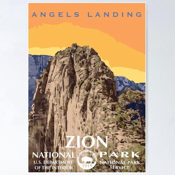 Angels Landing Zion National Park Poster , Poster Print Only - Walmart.com