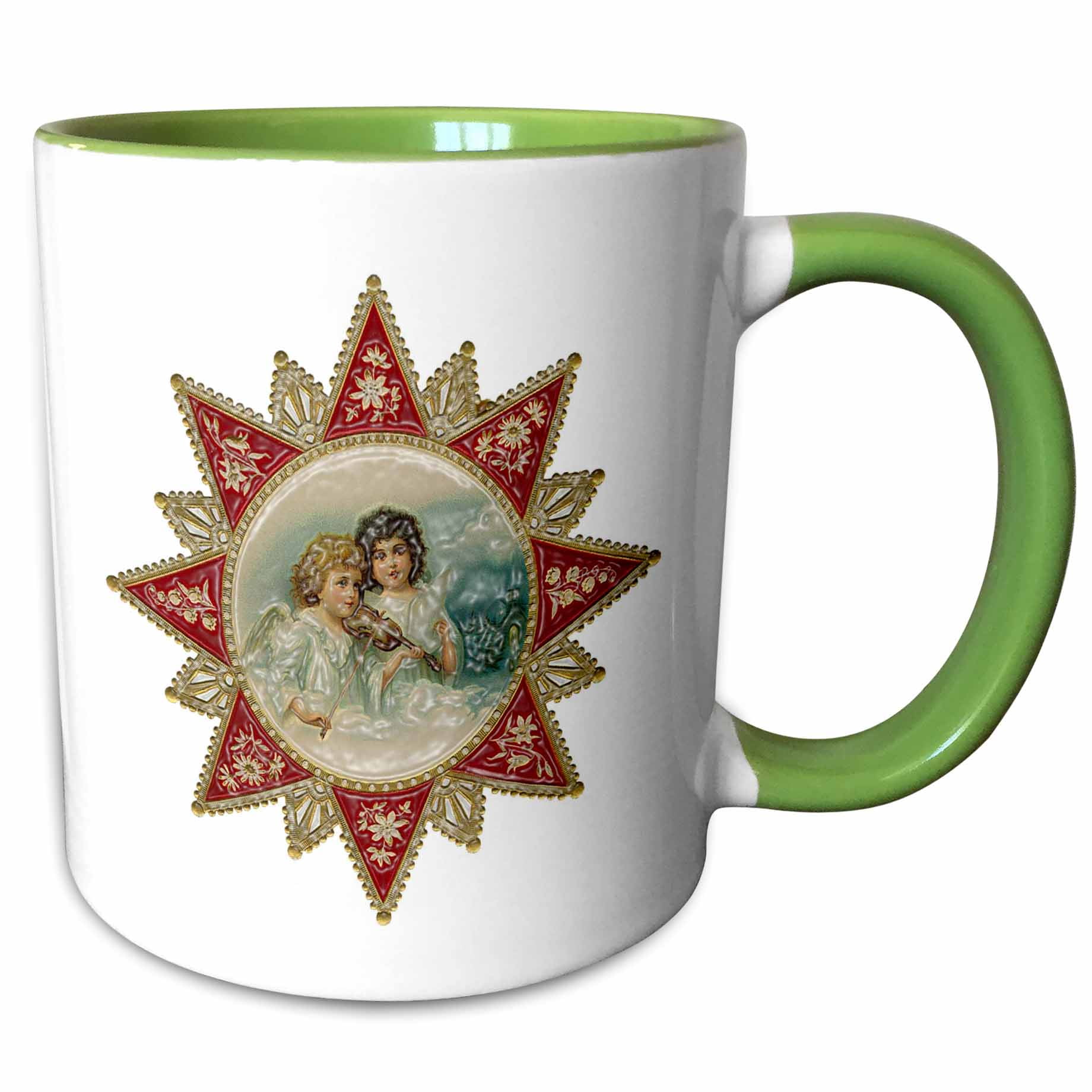 3drose, Angels Sing Playing the Violin Decorative Star with Plastic ...