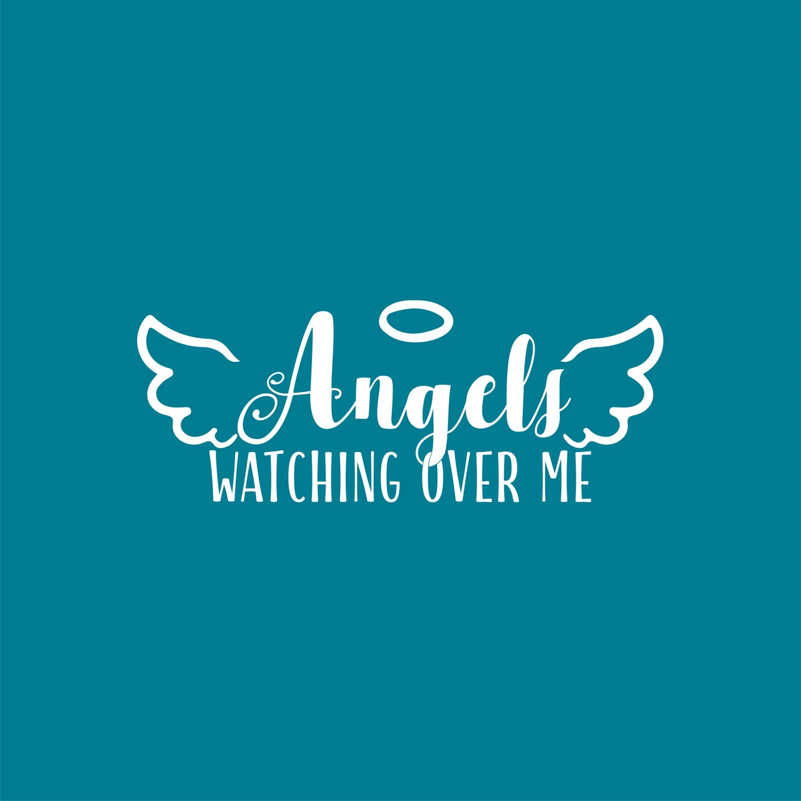 Angels Watching Over Me White 10" 25" Wall Art Decal Vinyl Sticker ...
