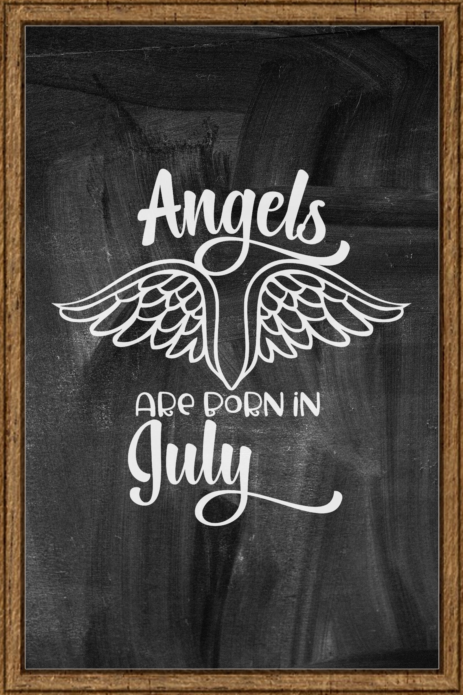 Angels are born in July special angel wings guardian birthday Tin Sign ...