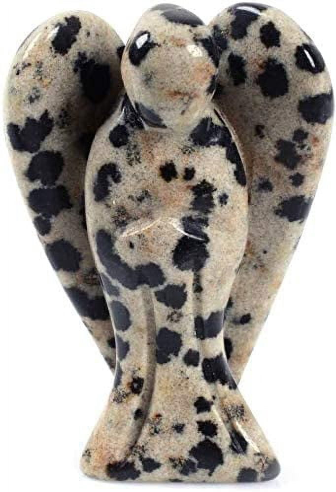 Angelstones Carved Dalmatian Jasper Gemstone Peace Angel Pocket ...