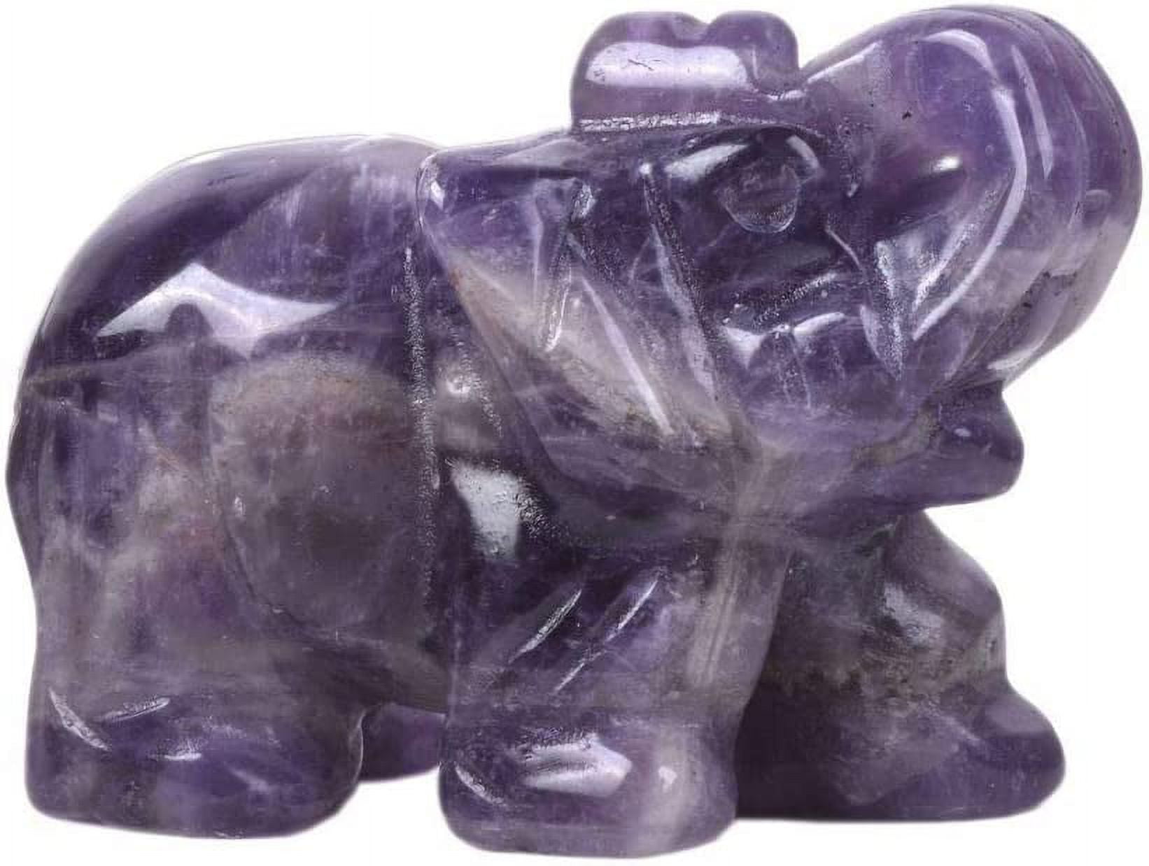 Angelstones Carved Natural Amethyst Elephant Healing Crystal Guardian ...