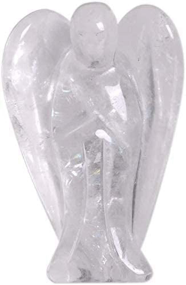 Angelstones Carved White Clear Quartz Gemstone Peace Angel Pocket ...