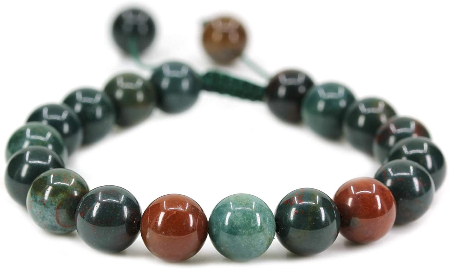 Angelstones Handmade Gemstone 10mm Green Bloodstone Heliotrope Round ...