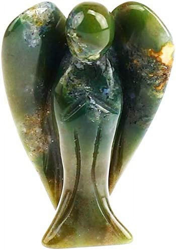 Angelstones Natural Moss Agate Gemstone Peace Angel Pocket Guardian ...