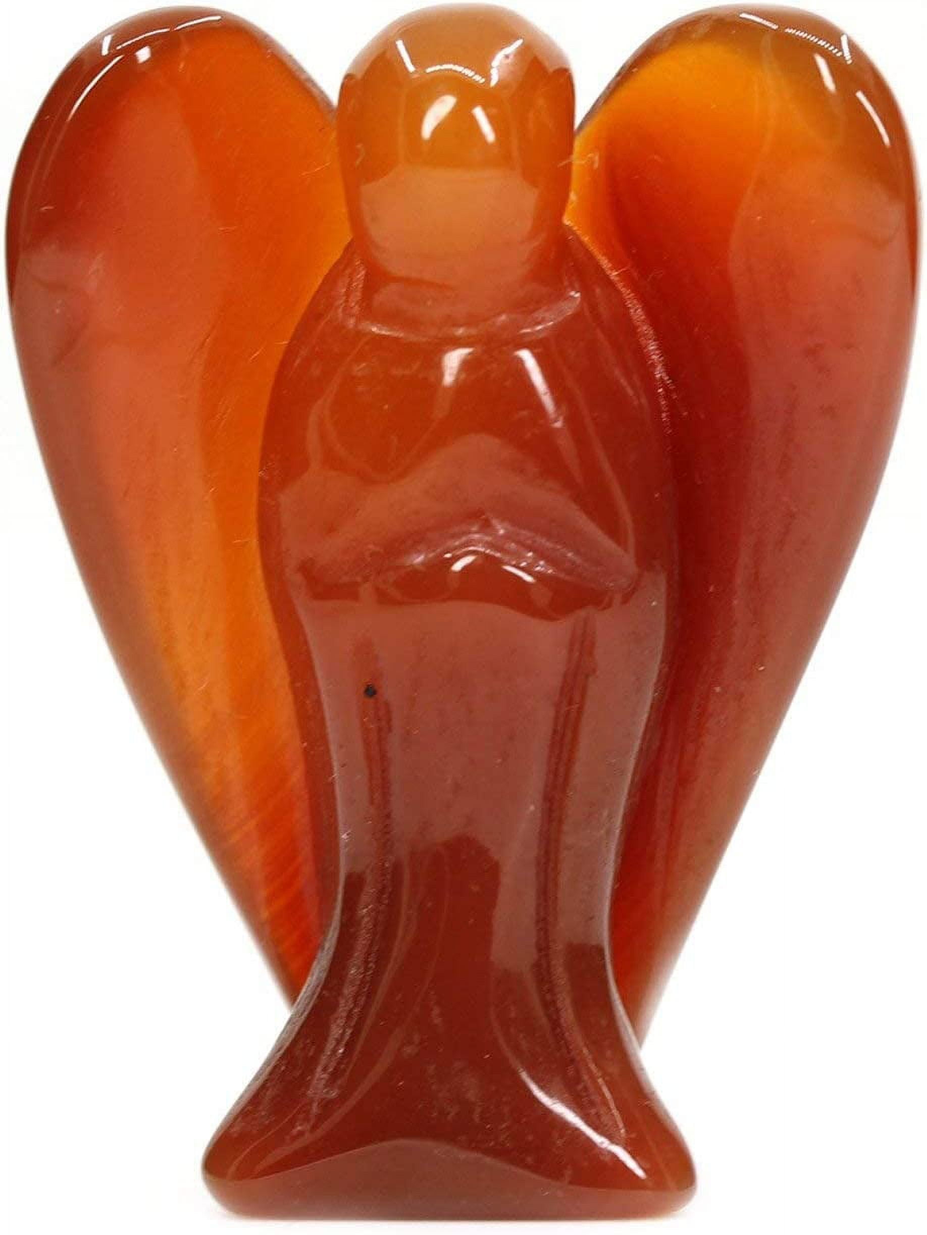 Angelstones Natural Red Agate Gemstone Carved Crystal Figurine 2 Inch ...