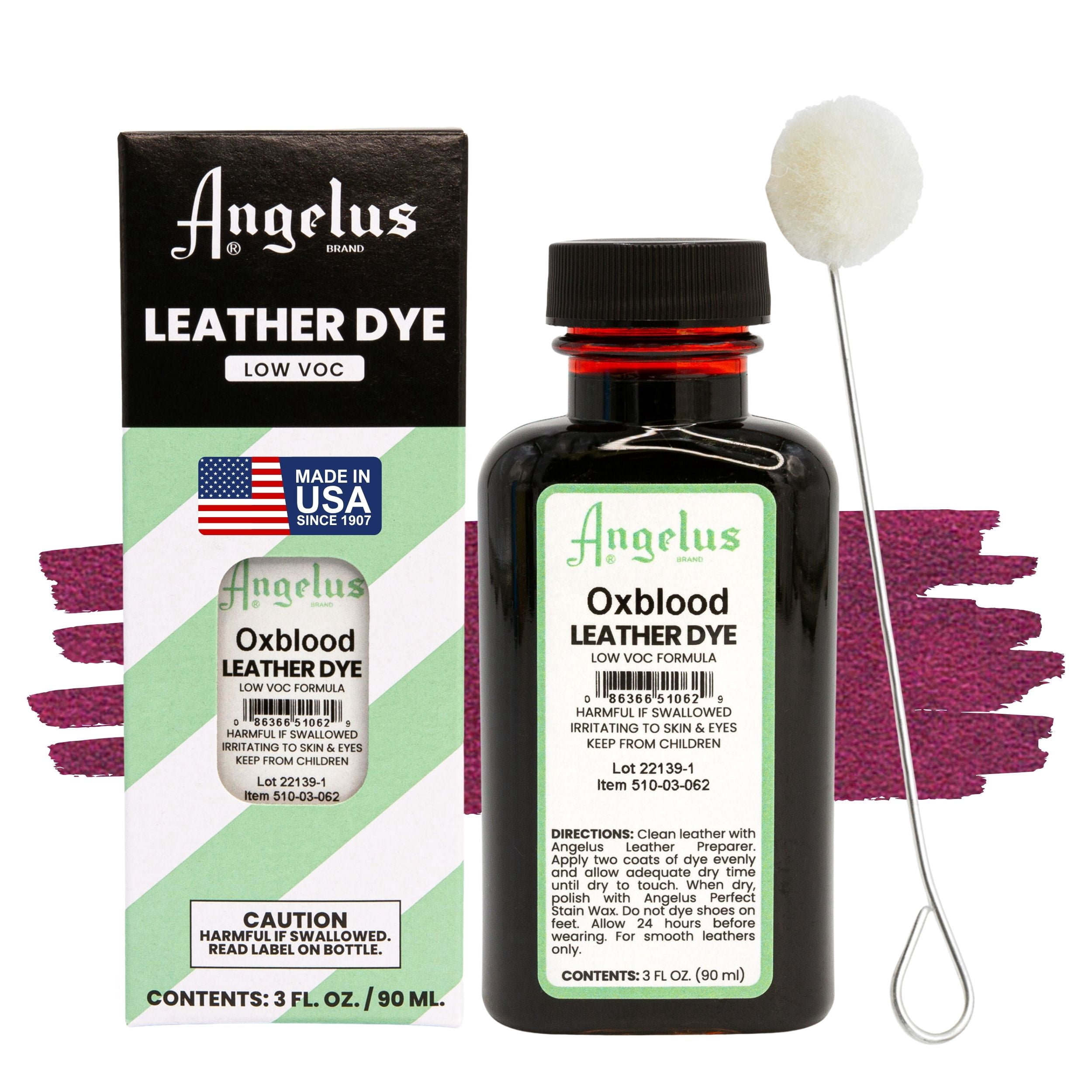 Angelus Oxblood Low VOC Leather Dye - Deep Penetrating Leather Stain ...