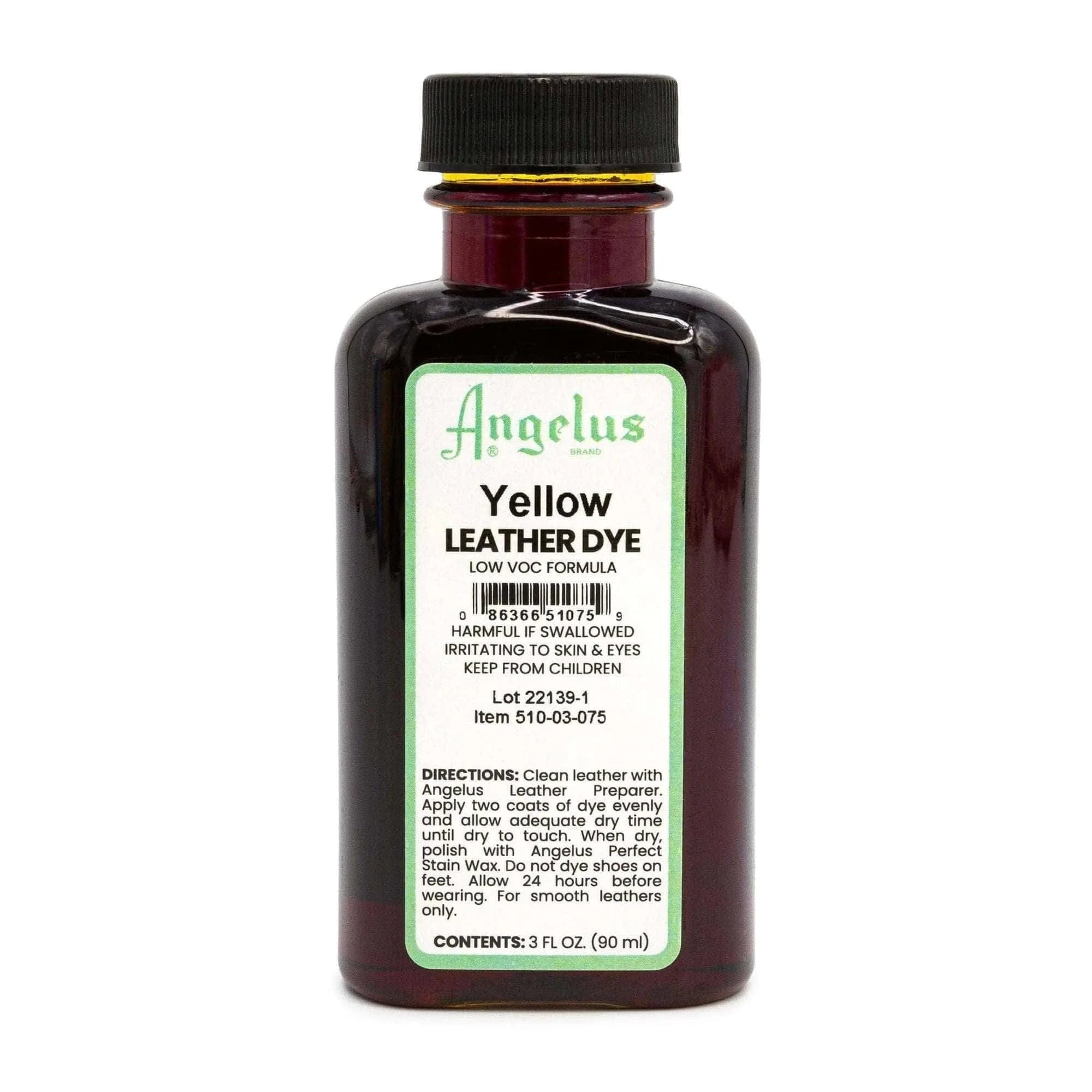 Angelus Yellow Low VOC Leather Dye - Deep Penetrating Leather Stain for ...