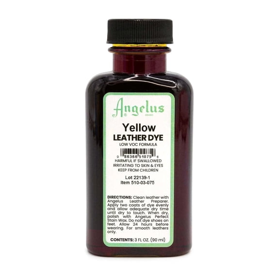 Angelus Yellow Low VOC Leather Dye - Deep Penetrating Leather Stain for ...