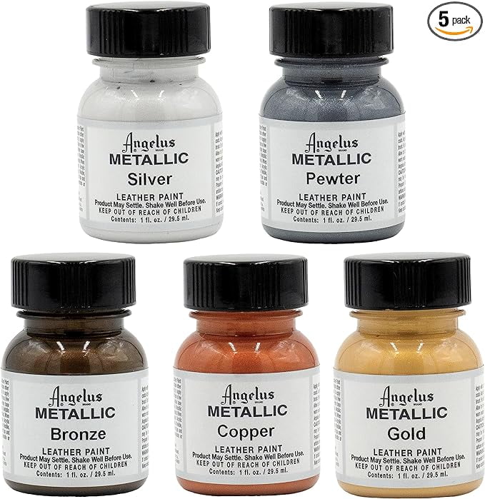 Angelus Metallic Leather Paint 1oz 5 Color Set - Walmart.com
