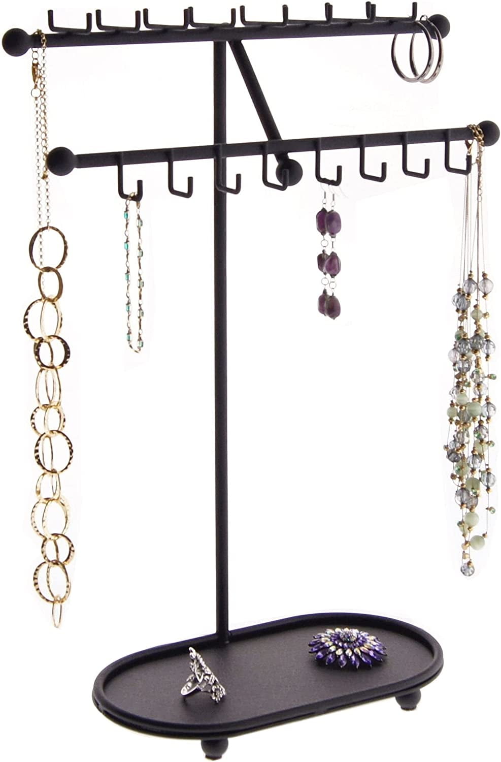 Angelynn's Freestanding Tall Necklace Holder Organizer Rack Display ...