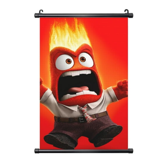 Anger Inside Out Black Plastic Shaft Hanging Poster Canvas Wall Hanging ...