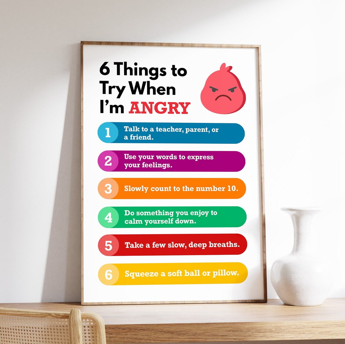 Anger Management Poster, 6 Things To Try When I'M Angry, Self ...