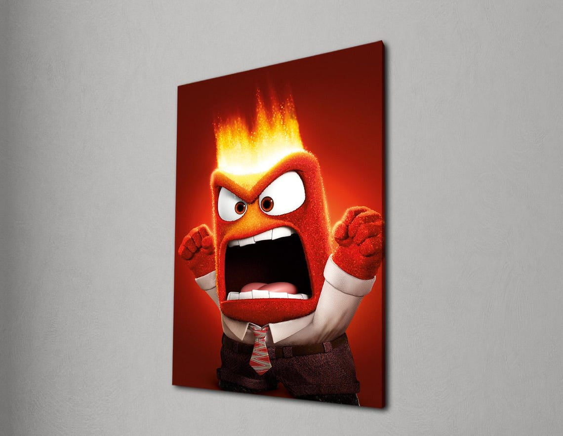 Anger Wall Art Print,Inside Out Character,Funny Cartoonkids Room Decor ...