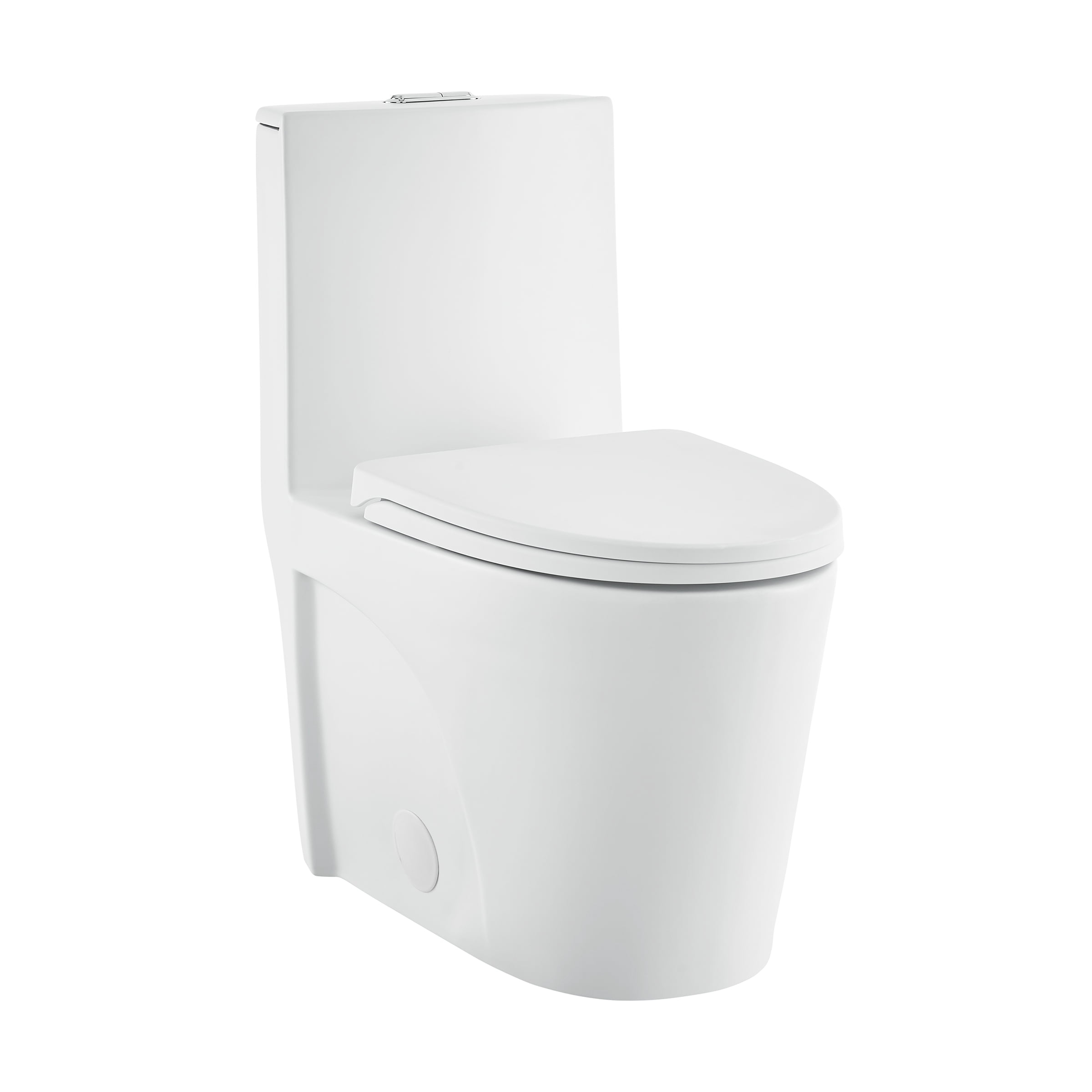 Angers One-Piece Elongated Toilet Vortex Dual-Flush in Matte White 1.1 ...