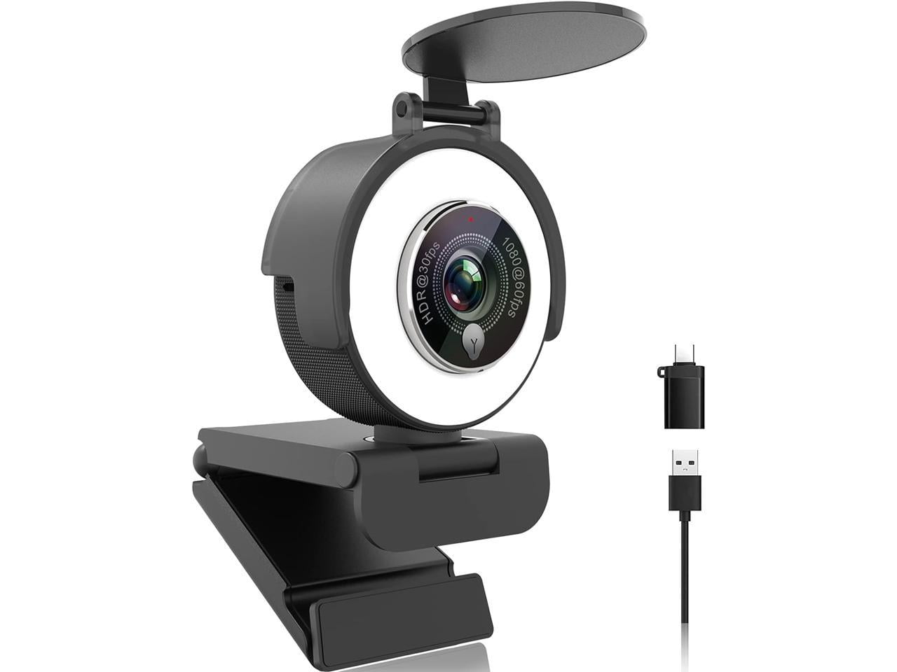 Angetube 1080p Webcam With Ring Light For Streaming Usb 60fps Web