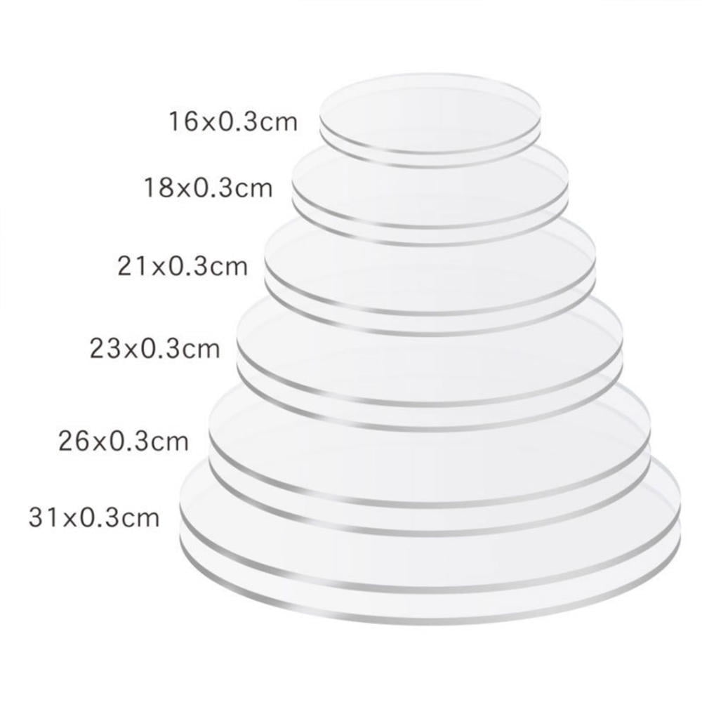 Angfeng Circular Cake Base Mold Acrylic Transparent Cake Tray Cake Base ...