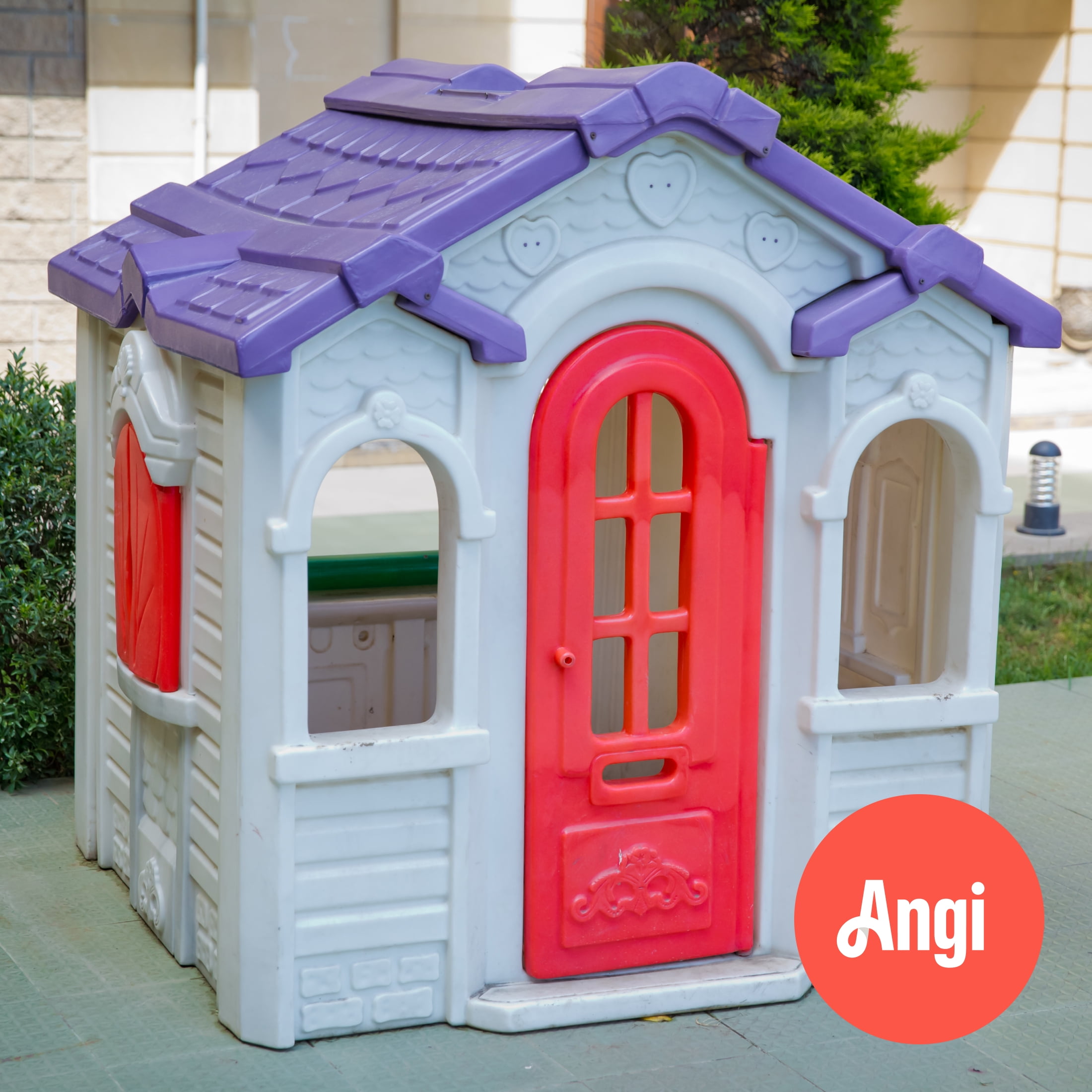 Angi Durable Long-Lasting Plastic Assembly Playhouse - Walmart.com