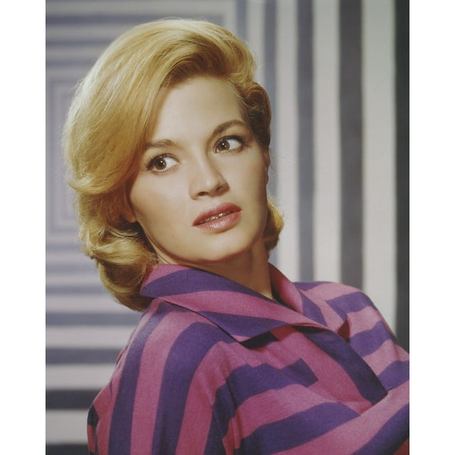 Angie Dickinson Beautiful Studio Portrait In Purple Striped Outfit 1964 ...