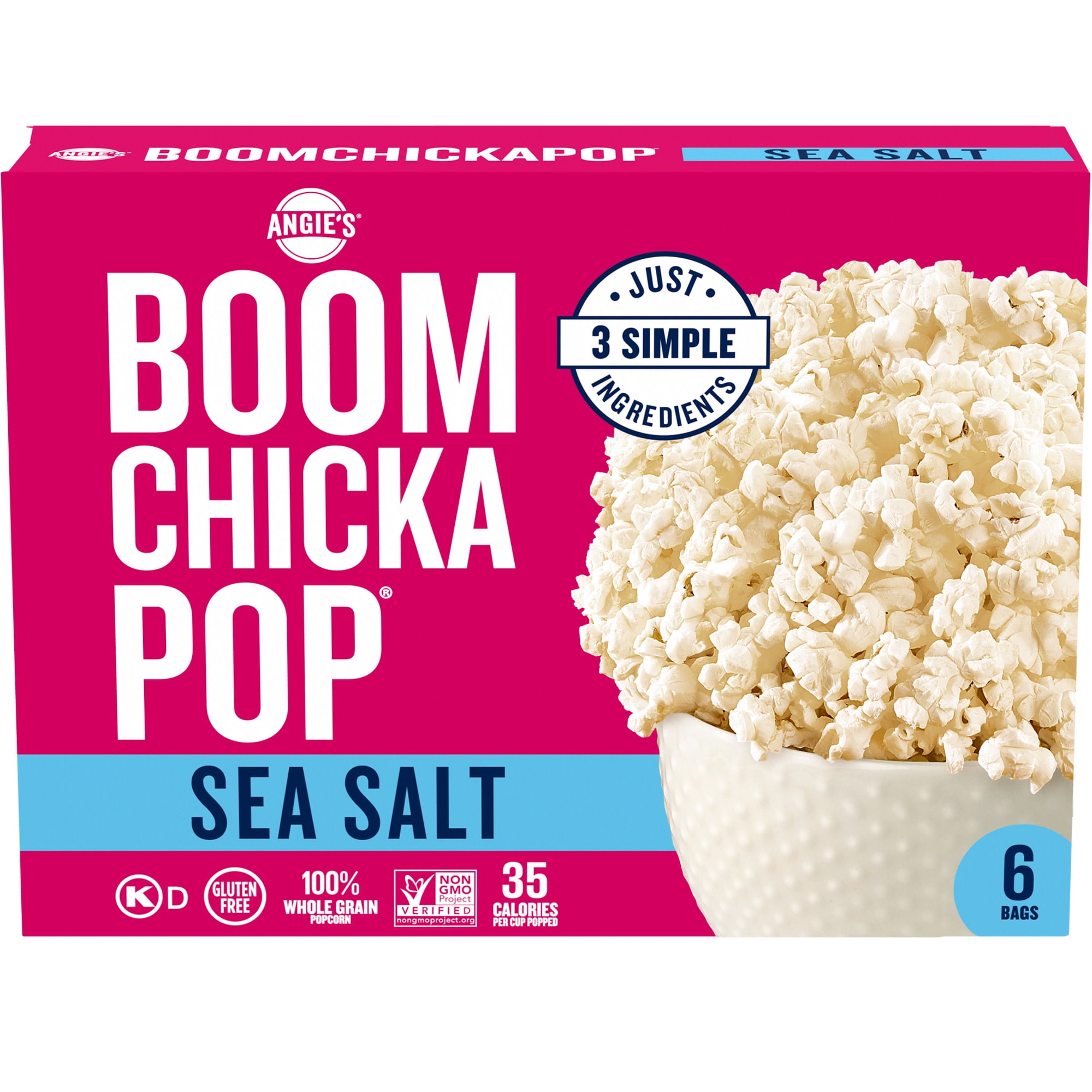 Angie's BOOMCHICKAPOP Sea Salt Microwave Popcorn, 3.29 oz., 6-Count ...