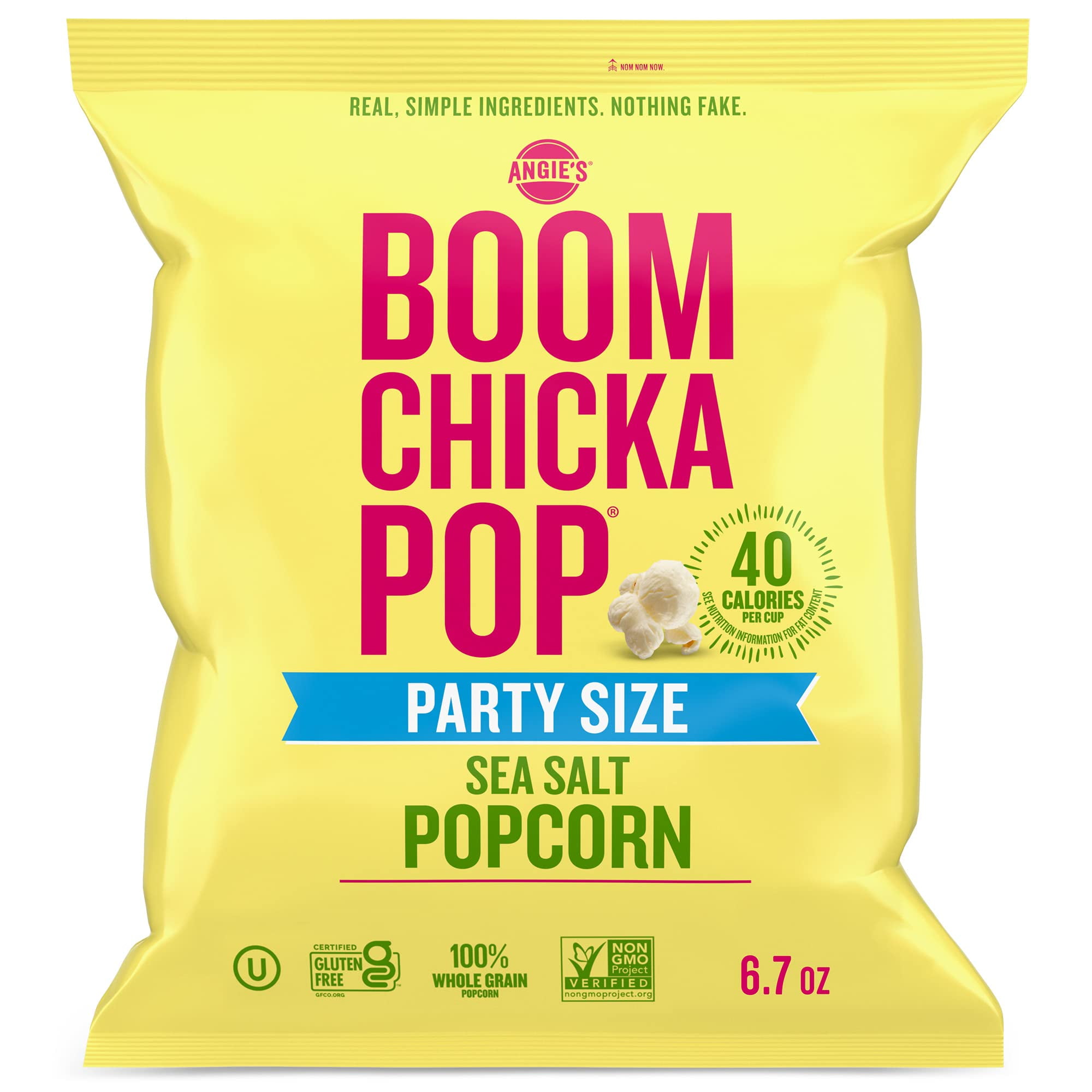 Angie's BOOMCHICKAPOP Sea Salt HHA1 Popcorn, Gluten Free, Party Size, 6 ...