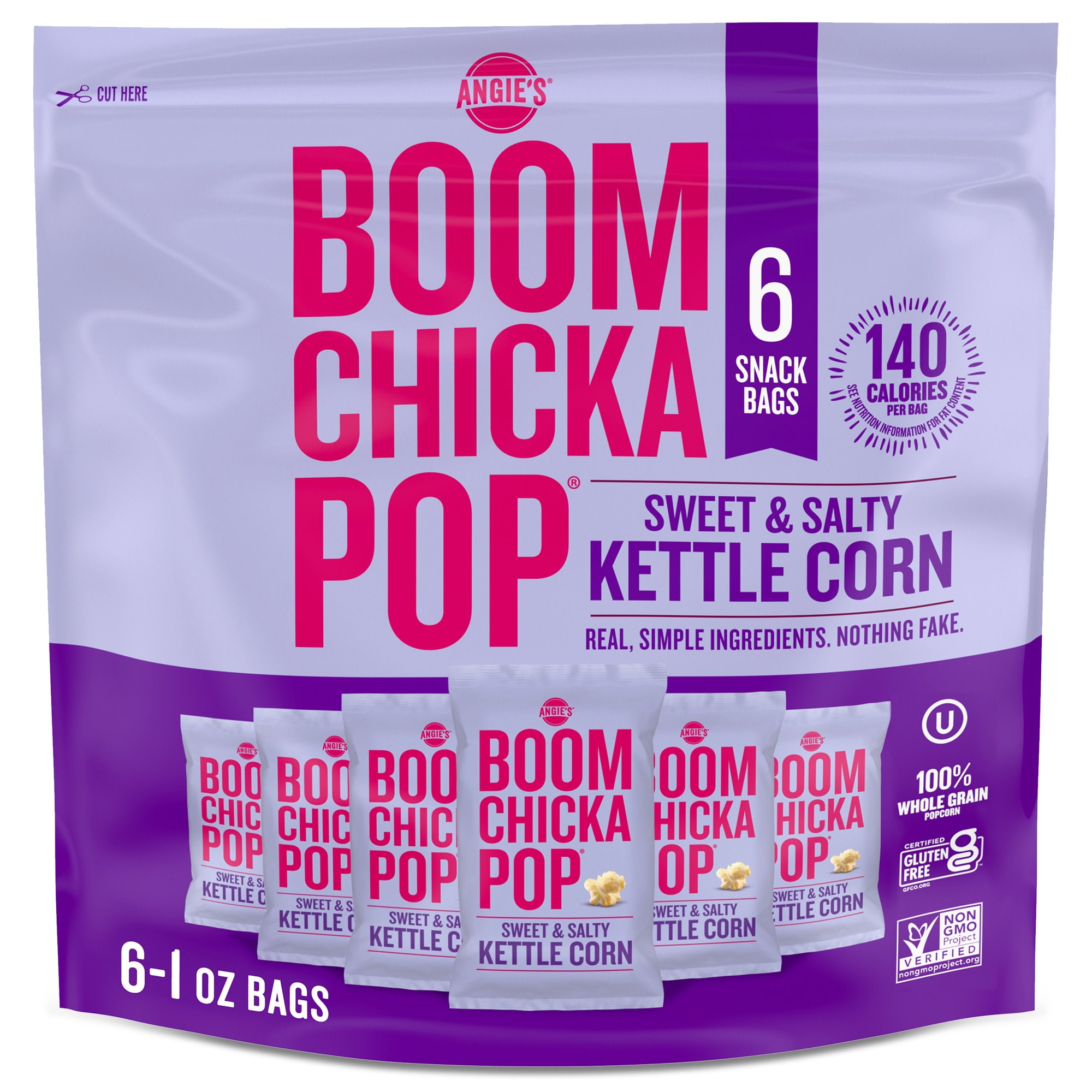 Angie's BOOMCHICKAPOP Sweet & Salty Kettle Corn, 1 oz Pre-Popped ...